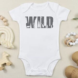 Wild Baby Bodysuit, Adventure Baby Clothes, Wild Baby Shirt, Nature Lover Hiking Baby Shower Gift, Mountain Shirt (12M Long Sleeve Bodysuit) (0-3M Short Sleeve Bodysuit)