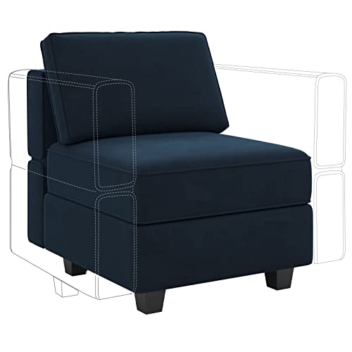 Belffin Modular Sofa Middle Module with Storage Accent Armless Chair for Modular Sectional Sofa Couch Velvet Blue