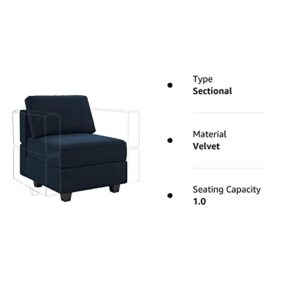 Belffin Modular Sofa Middle Module with Storage Accent Armless Chair for Modular Sectional Sofa Couch Velvet Blue