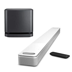 bose smart soundbar 900, white with bass module 500 for soundbar, black