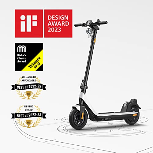 NIU KQi 2 Electric Scooter for Adults - 300W Power, 25 Miles Long-Range, 10'' Tubeless Fat Tire, Dual Brakes, W. Capacity 250lbs, Portable Folding Commuting E-Scooter, UL Certified