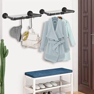 Closet Rods for Hanging Clothes, Ecoyomi 72 Inch Clothing Racks Wall Mount,Industrial Pipe Clothing Rack, Garment Rack Clothes Hanging Rod Bar, Heavy-Duty Garment Bar for Closet Laundry Room Storage