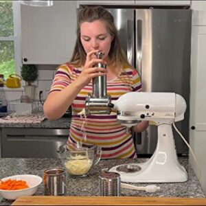 FavorKit Stainless Steel Slicer Shredder Attachment for KitchenAid Mixers, Bigger Vegetable Salad Maker Accessories with 3 Cylinder Blades,Dishwasher Safe!