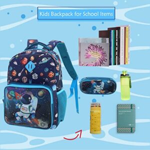 HAPPYSUNNY Galaxy Backpack for Kids Boys Girls 15 Inch Changeable Pictures Hologram Lenticular Spaceman Rocket 4-10 Age for Preschool Early Elementary Kindergarden Bookbags with Chest Straps