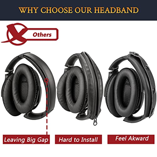 SOULWIT Replacement Headband Pad Kit for Bose QC35 & QuietComfort 35 II (QC35 ii) Headphones, Easy DIY Installation (Black)