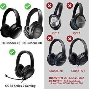 SOULWIT Replacement Headband Pad Kit for Bose QC35 & QuietComfort 35 II (QC35 ii) Headphones, Easy DIY Installation (Black)