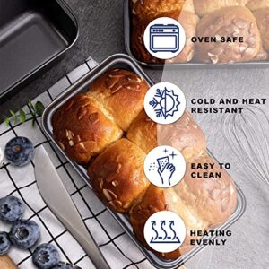 HONGBAKE Mini Loaf Pan for Baking Bread, 6 x 3.3 x 2 In Nonstick Small Banana Bread Tins Set of 3, Tiny Carbon Steel Meatloaf Pan - Dark Grey