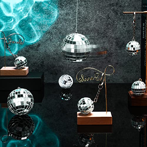 20 Pcs Hanging Mirror Disco Ball Ornaments Glass Disco Balls Decoration Different Sizes 70s Reflective Mini Disco Ball Decor with Rope (2.4 Inch, 2 Inch, 1.6 Inch, 1.2 Inch)