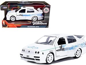 diecast jada fast & furious jesse's volkswagens jetta, white 1:32 scale