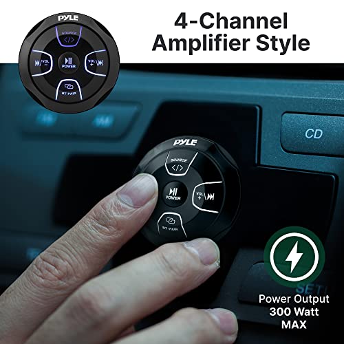 Pyle Amplified Wireless BT Audio Controller - 300 Watt Waterproof Rated Marine Receiver Remote Control for Car, Truck, Boat, 4x4, PowerSport Vehicles, Full Range Stereo Sound Reproduction -PLMRBT20