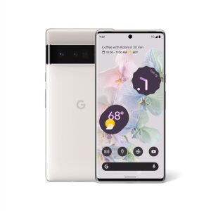 google pixel 6 pro - 5g 6.71" amoled - unlocked smartphone with advanced pixel camera and telephoto lens - 128gb - cloudy white (renewed)