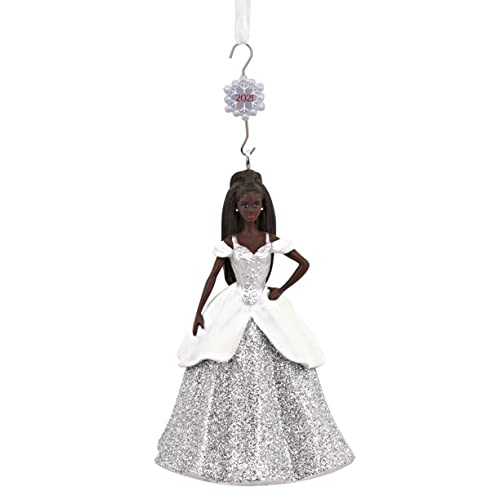 Hallmark Holiday Barbie Christmas Tree Ornament 2021 (with Limited Edition Dated Hook (Black))