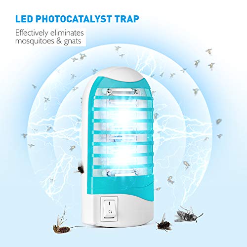 Bug Zapper Plug in Mosquito Killer Trap Zapper, Electric Gnat Fly Trap Zapper for House Indoor Bug Killer Light Eliminates Flying Pests for Home 4 Pack