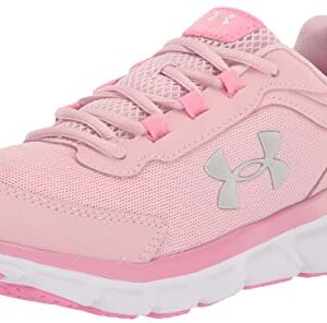 Under Armour girls Girls' Grade School Assert 9 Sneaker, (601) Prime Pink/Flamingo/Metallic Silver, 4.5 Big Kid US