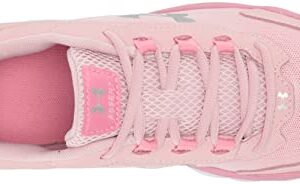 Under Armour girls Girls' Grade School Assert 9 Sneaker, (601) Prime Pink/Flamingo/Metallic Silver, 4.5 Big Kid US