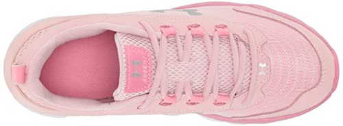 Under Armour girls Girls' Grade School Assert 9 Sneaker, (601) Prime Pink/Flamingo/Metallic Silver, 4.5 Big Kid US