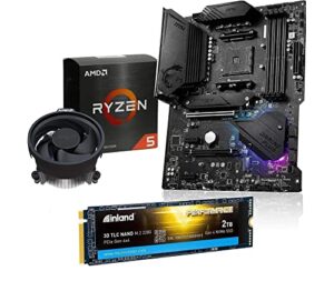 inland performance 2tb nvme pcie gen 4.0 m.2 2280 ssd + amd ryzen 5 5600x desktop processor 6-core unlocked bundle with msi b550-a pro am4 ddr4 atx motherboard