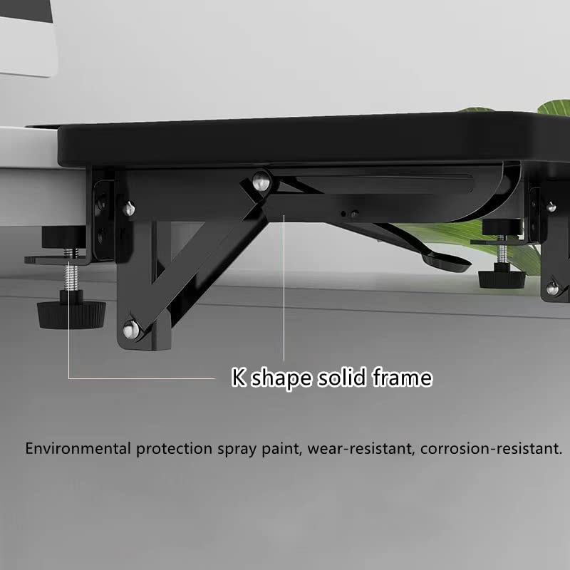 Siiboat Desk Extender Ergonomic Computer Table Extension Arm Support Collapsible Keyboard Tray for Square Tabletop - Carbon Fiber 25.2" x 9.45"