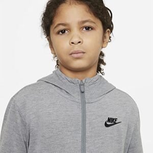 Nike Big Kids' Boys' Sportswear Full-Zip Hoodie (Carbon Heather/Black, Large)