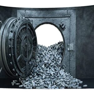 CORFOTO 9x6ft Bank Vault Door Backdrop Money US Dollar Cash in Bank Background for Kids Adults Family Portrait Party Photography Background Photo Booth Photo Studio Props Fabric