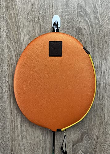 OneJoy Badminton Paddle Cover, Badminton Racquet Sleeves, Badminton Racket Bag with Zipper, for Single Badminton Racket, AJ20-335 Orange Color 26cm x 22cm