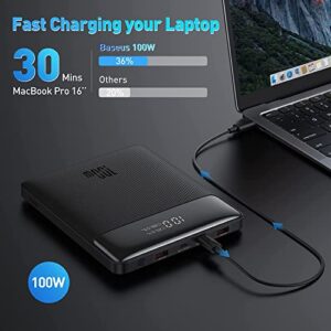 Baseus Laptop Power Bank, 100W Blade USB C Portable Laptop Charger, Super Fast Charging 20000mAh Slim Battery Pack for Laptop, MacBook Air, Dell, IPad, HP, iPhone, Samsung Galaxy, Switch and More