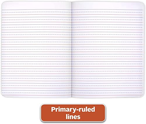 Mead Primary Composition Notebook K-2, 12 Pack Primary Ruled Composition Book, Color May Vary, Grades K-2 Writing Dotted Lined Notebook, 100 Sheets (200 Pages) 489902ELG