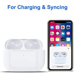 Wireless Charging Case Replacement Compatible for Air Pod Pro Case, Support Wired & Wireless Charging, 660 mAh Built-in Battery, with Bluetooth Pairing Sync Button (White)