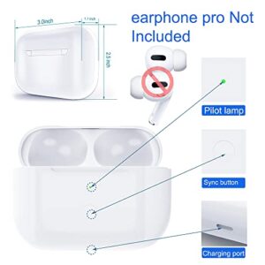 Wireless Charging Case Replacement Compatible for Air Pod Pro Case, Support Wired & Wireless Charging, 660 mAh Built-in Battery, with Bluetooth Pairing Sync Button (White)