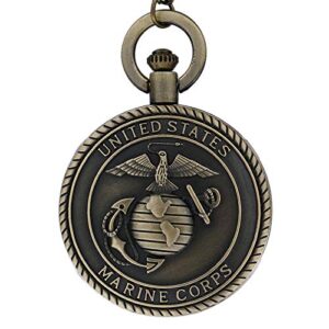 oifmkc pocket watch vintage bronze mens watches united states navy marine corps pocket watch best gifts for men boys retro military man unisex gifts