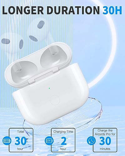 Wireless Charging Case Replacement Compatible with AirPod 3rd Generation, Air Pod 3 Charger Case with Bluetooth Pairing Sync Button Without Earbuds, White