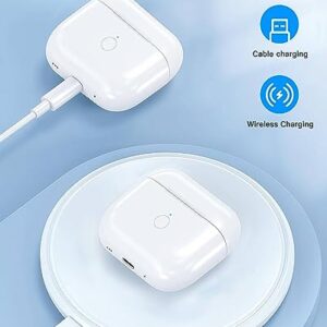 Wireless Charging Case Replacement Compatible with AirPod 3rd Generation, Air Pod 3 Charger Case with Bluetooth Pairing Sync Button Without Earbuds, White