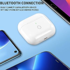 Wireless Charging Case Replacement Compatible with AirPod 3rd Generation, Air Pod 3 Charger Case with Bluetooth Pairing Sync Button Without Earbuds, White