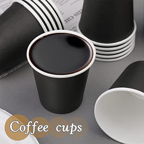 Iuuidu 3 oz Paper Cups, Black Mouthwash Cups 50 Count Disposable Bathroom Cups 3 oz, Disposable Espresso Cups Small Paper Cups for Party,Picnic,Travel,Espresso and Snack