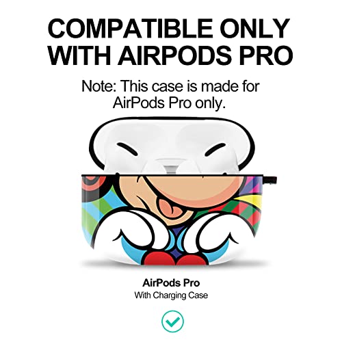 Airpods Pro Case Designed for AirPods Pro,Full Protective Case Cover with Keychain and Lanyard,Shockproof Cartoon Case for Airpods Pro Charging Case(Mickey Love pro)