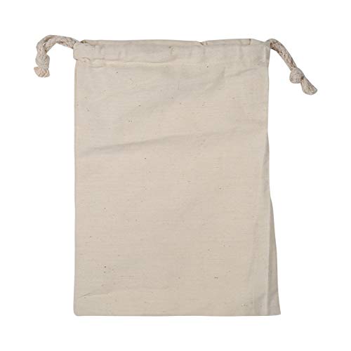 gvhhol Cotton Muslin Bags, Reusable Mesh Bags with Drawstring 100% Cotton White for Store Spices, Crafts, Soap or Slag Filtration, Soaking Medicinal Liquor(22x28cm)