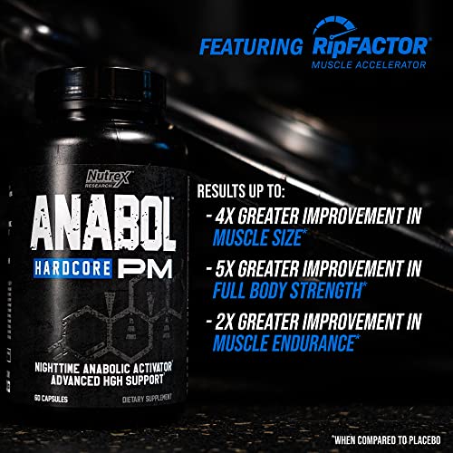 Anabol PM Nighttime Muscle Builder & Sleep Aid | Anabolic Muscle Building Supplement | Clinically Researched RIPFACTOR, Epicatechin & More | Post Workout Muscle Recovery & Strength – 60 Pills