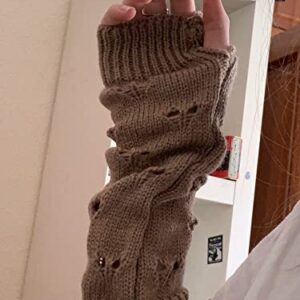 Grunge Gloves Fairy Grunge Accessories Ripped Glove Crochet Glove Grunge Clothes Fairy Grunge Aesthetic (Brown)