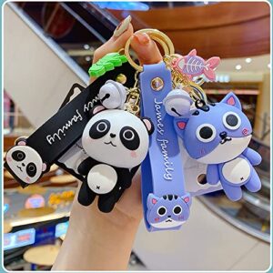 HSYHERE Men Women Boys Girls Silicone Cute PVC Cartoon Animal Keychain Creative New Year Gift Bags Doll Pendant Car Key Pendant Metal Key Ring-Lion