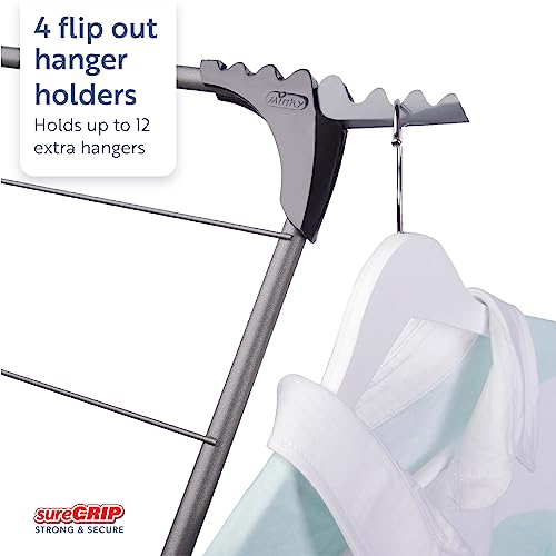 Minky Premium SureGrip 3 Tier Indoor and Outdoor Clothes Drying Rack, Lightly Textured Non Slip Rungs, 69 Ft. of Hanging Space, Silver