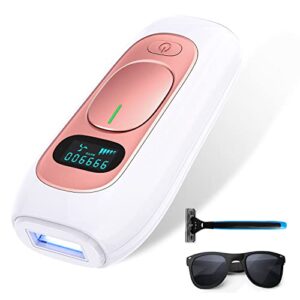 ipl hair removal for women and men, new upgraded 999,900 flashes permanent laser hair removal device on facial legs arms armpits body, at-home use