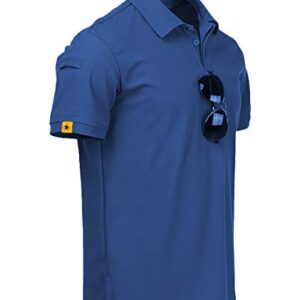 GEEK LIGHTING Mens Polo Shirt Sport Casual Short Sleeve Golf Tennis T-Shirt 12-Blue M