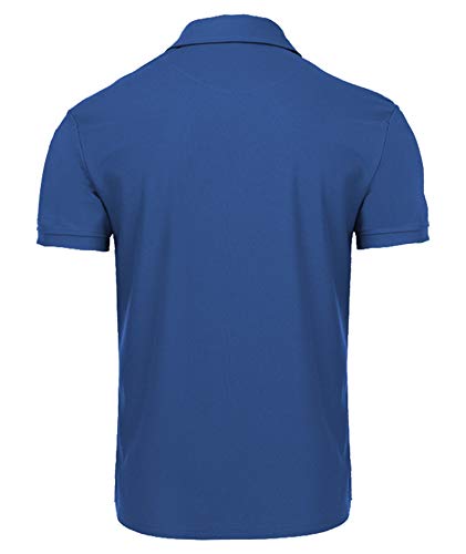 GEEK LIGHTING Mens Polo Shirt Sport Casual Short Sleeve Golf Tennis T-Shirt 12-Blue M