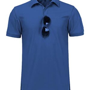 GEEK LIGHTING Mens Polo Shirt Sport Casual Short Sleeve Golf Tennis T-Shirt 12-Blue M