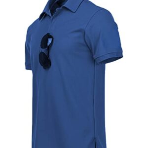 GEEK LIGHTING Mens Polo Shirt Sport Casual Short Sleeve Golf Tennis T-Shirt 12-Blue M