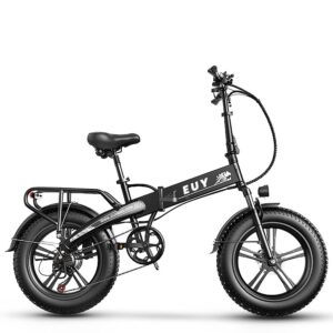 Auloor Electric Bike,750W Ebike for Adults with 48V 12.8Ah Battery,20" Fat Tire Electric Bike,30MPH Folding Electric Bicycle 7-Speed E Bike (Black, Standard)