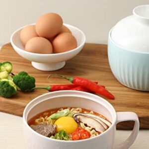 ZEN Pleats Porcelain Multi Cooker Bowls Set w/cover 33oz (Mint)