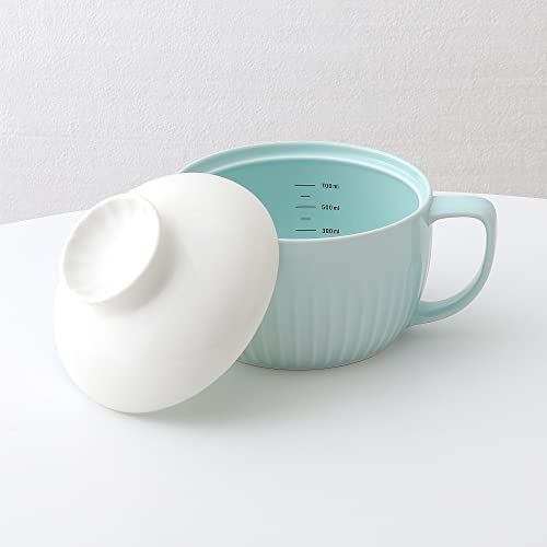 ZEN Pleats Porcelain Multi Cooker Bowls Set w/cover 33oz (Mint)