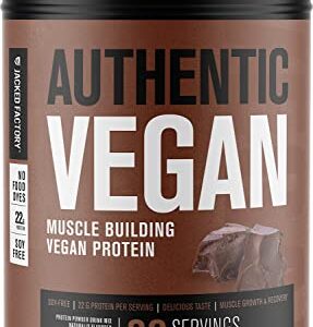 Authentic Vegan Plant Based Protein Powder - 22g of Muscle Building Protein - No Soy, Non-GMO - Sourced from Organic Peas, Mung Beans, Sunflower, Pumpkin & Watermelon Seeds, 30 Servings, Chocolate