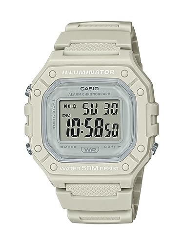 Casio Illuminator Alarm Chronograph Digital Sport Watch (Model W218HC-8A2V) (Light Gray)